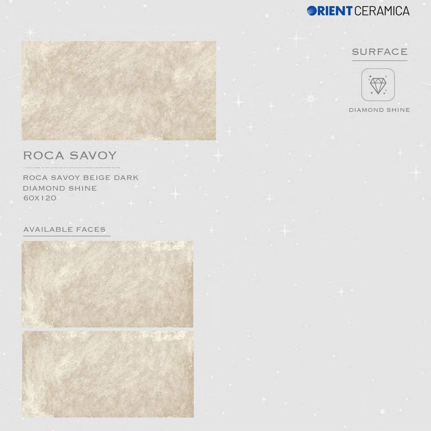 24X48 ORIENT TILE TS FLOOR ROCA SAVOY D-BE DARK BEIGE TEXTURE DIAMONDS ...